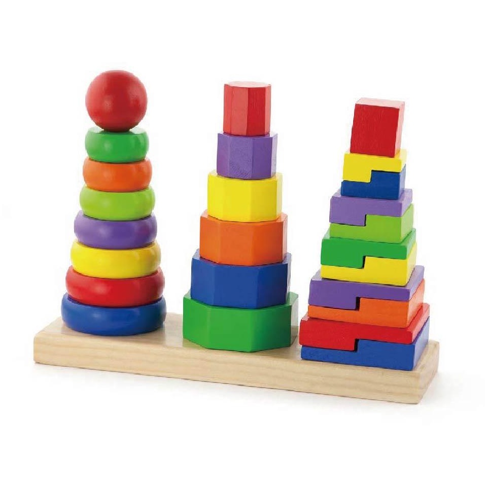 VIGA - JUEGO DE APILAR DE FORMAS GEOMÉTRICAS 50567 - Bebemi
