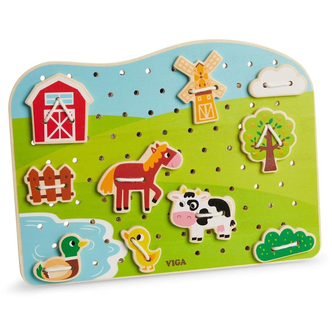 VIGA - JUEGO DE ENHEBRAR GRANJA DIDACTICA - Bebemi