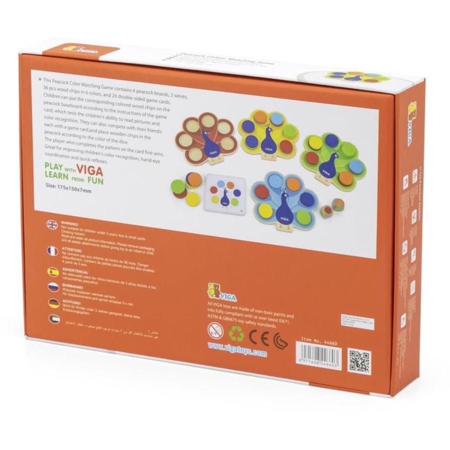 VIGA - VIGA PEACOCK COLOUR MATCHING GAME - Bebemi